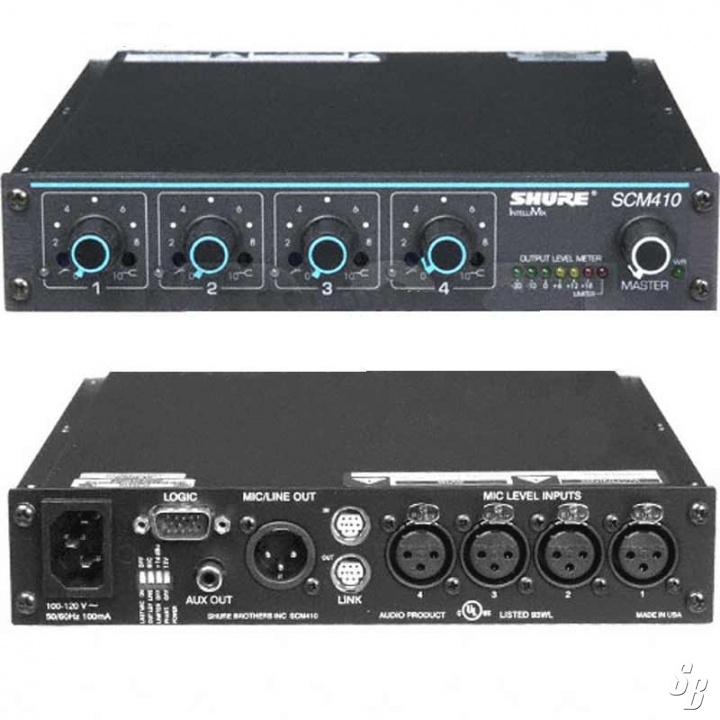 Listing - SHURE SCM410 - AUTOMATIC MICROPHONE MIXER, 110V - Detail ...