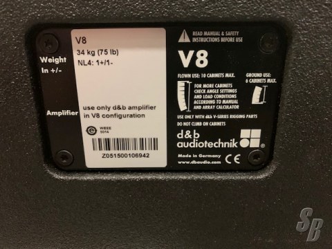 Listing - D&B AUDIOTECHNIK V8 SPEAKERS - Detail - SPEAKERS/LINE ARRAY - SoundBroker.com
