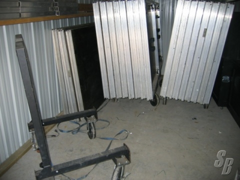 Listing - 20 WENGER VERSALITE STAGE PANELS, 2 SETS LEGS & CARTS ...